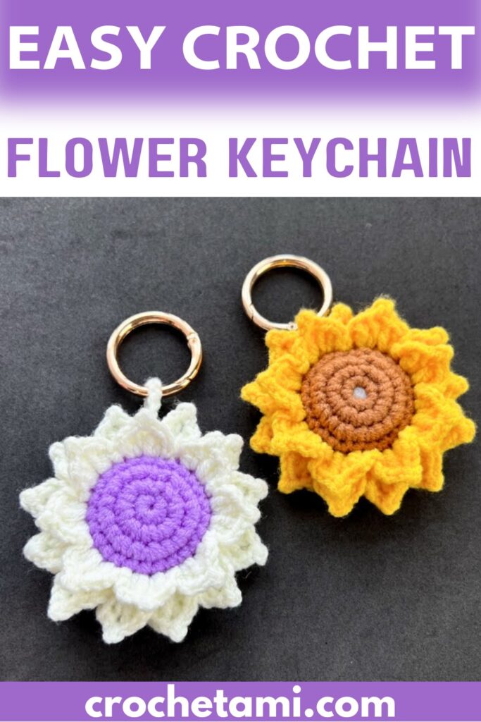 How to Crochet a Flower Keychain – Free Pattern Tutorial - Crochet Ami