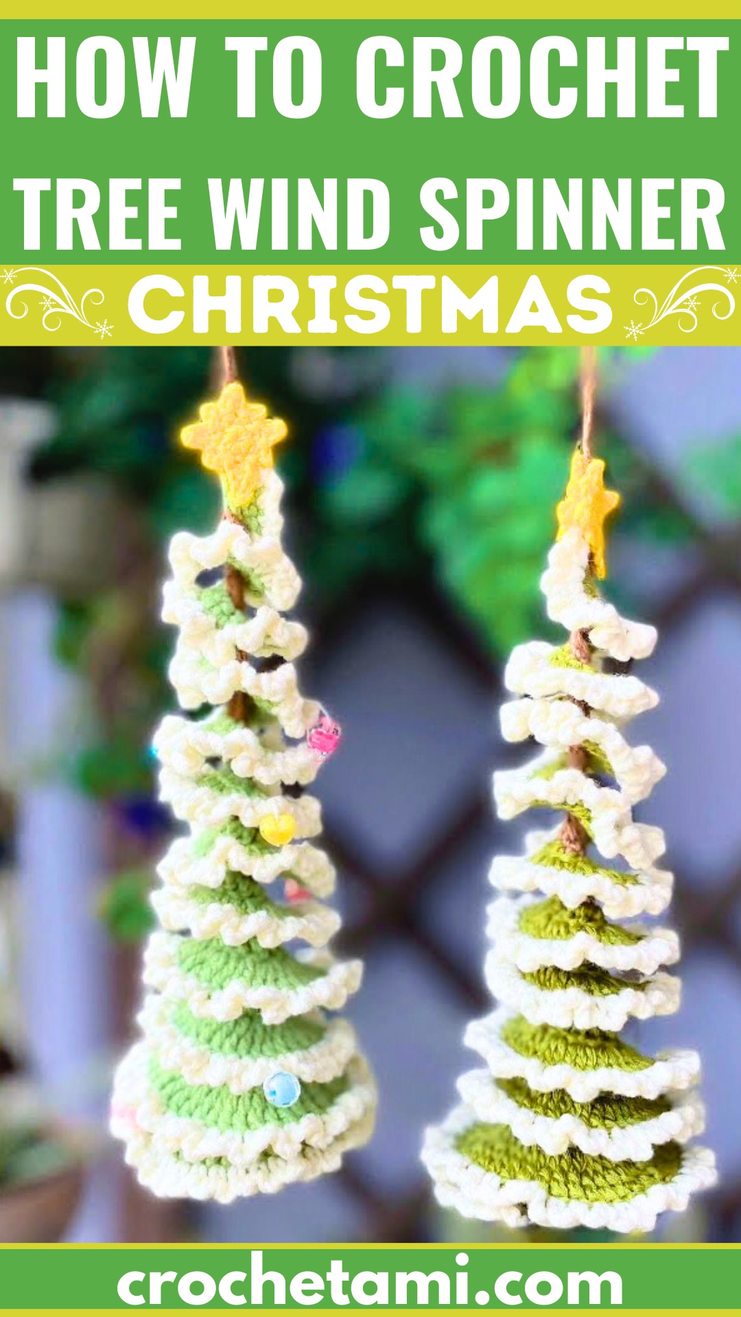 Beautiful Crochet Christmas Tree Wind Spinner for Holiday Decor ...