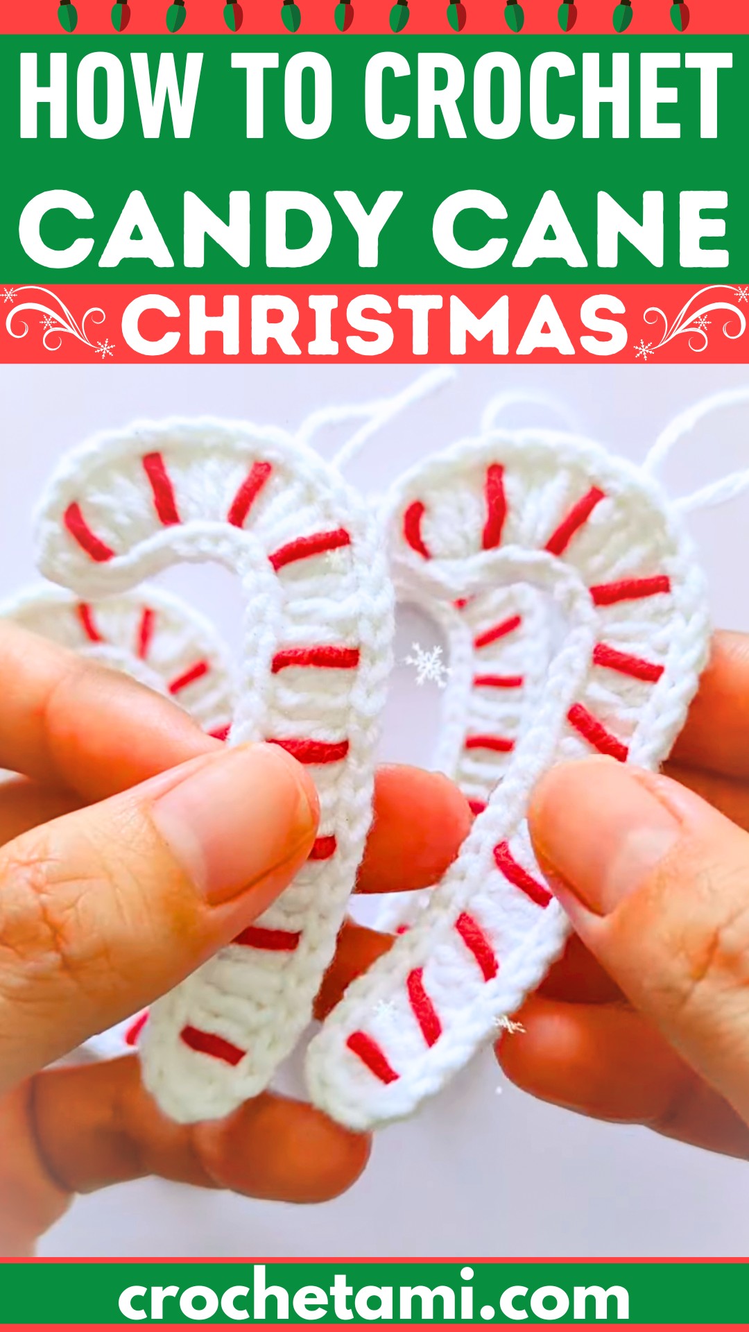 Crochet Candy Cane for Holiday Décor With Video Tutorial - Crochet Ami